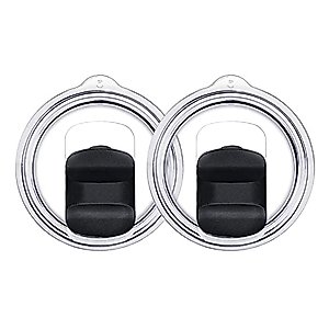 Magnetic Tumbler Lid - Fits 20 oz Tumbler Lid, Replacement Lids Compatible for YETI 20 oz Tumbler, 10/24 oz Mug and 10 oz Lowball- Replacement Magnetic Slider/Cover (20 Ounce, 2Pcs Black)