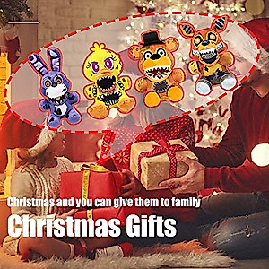 Sumincute Plushies, 4 Pcs FNAF Plushies, Five Nights at Freddy's Plush, FNAF Plushies Set, Freddy's Party Supplies Christmas Birthday Gift for Boys and Girls