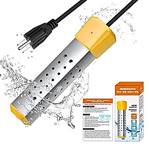MUFUN Immersion Water Heater, 2000W Automatic Power Off Portable Pool Heater, Recirculating Heated Bath Heater with 304 Stainless-Steel Guard, Bucket Heater for Travel Camping Hot Bathtub Mini Inflata