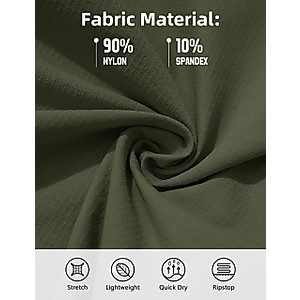 MAGCOMSEN Mens Cargo Shorts Summer Shorts Athletic Hiking Quick Dry Shorts Tactical Long Shorts for Men Basketball Fishing Sweat Shorts Green