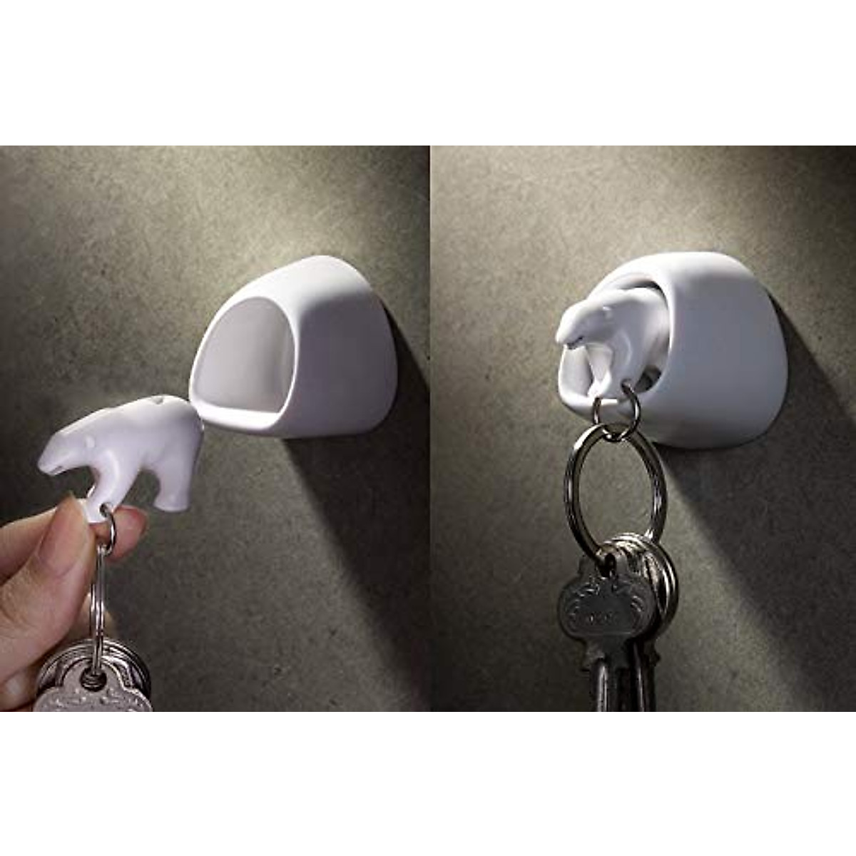 Polar Bear Wall Key Holder by Qualy Design Studio. White Color. Cool Home Design Item. Unusual Gift.
