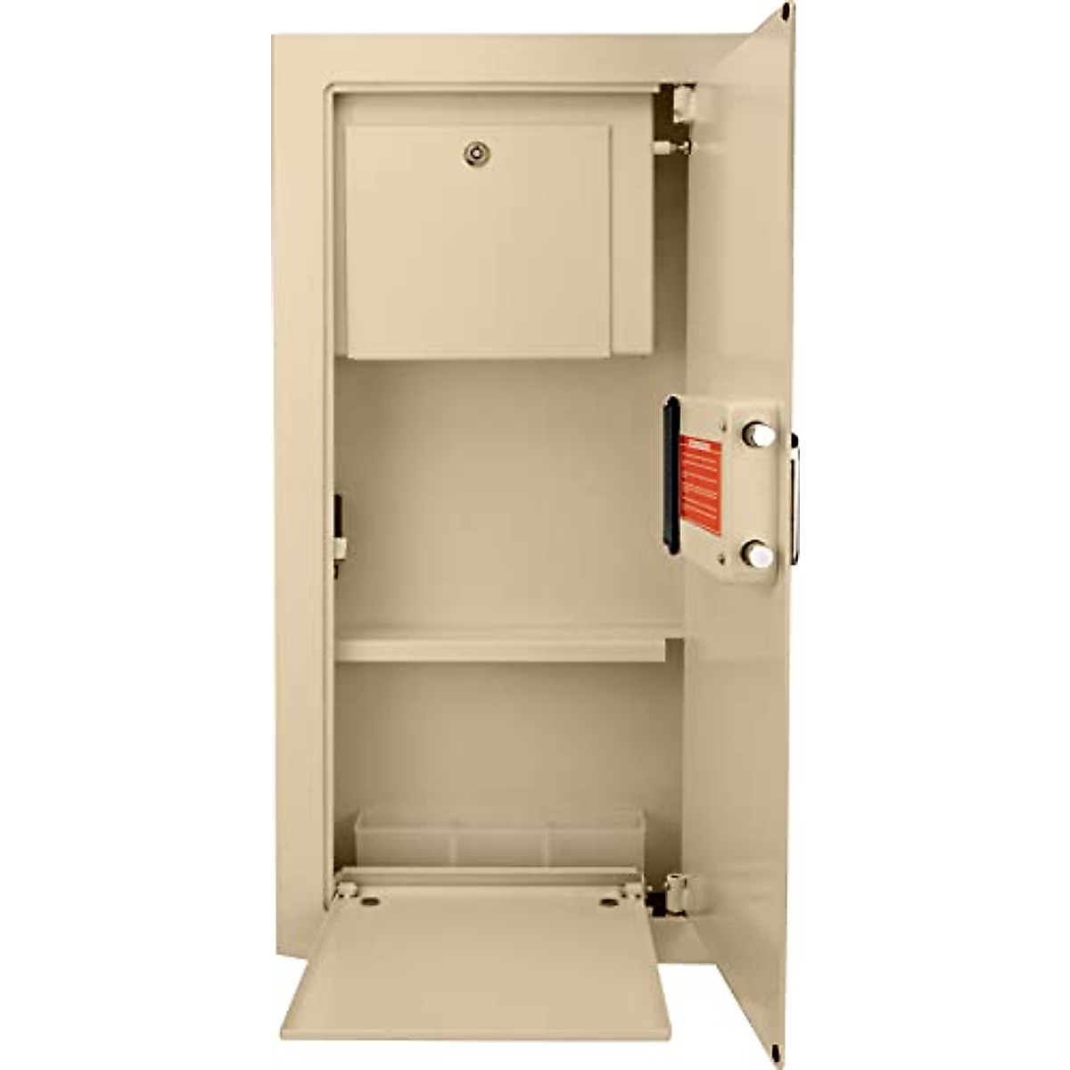 Barska AX13764 White Biometric Fingerprint Security Wall Safe 0.83 Cubic Ft, Beige