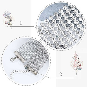 JONKY Rhinestone Choker Necklace Silver Crystal Necklaces 8 Row Chokers Sparkly Neck Chain Collar Prom Jewelry for Women