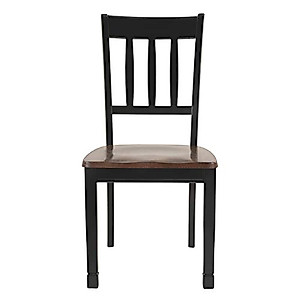 Signature Design by Ashley Owingsville Modern Farmhouse Dining Room Side Chair, 2 Count, Black and Brown