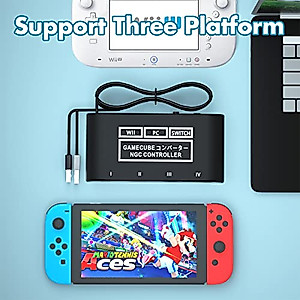 CLOUDREAM Gamecube Controller Adapter for Switch Gamecube Adapter Wii U and PC, Super Smash Bros Choice Support Four Gamecube Controller and 70IN Long Cable