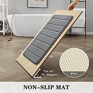 BYSURE Bathroom Rugs Sets 3 Piece Dark Grey Memory Foam Non Slip Extra Absorbent Bath Mat Set for Bathroom, Soft Bathroom Rugs and Mats Set Washable Floor Carpets