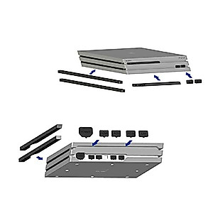 Lironheel Dust-Proof Cover Filter Mesh Jack Stopper Pack Dustproof Kits Suitable for Playstation 4 Pro PS4 Slim Gaming Console Black