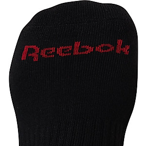 Reebok Men’s Quarter Socks – 6 Pack Cushion Quarter Cut Ankle Socks for Men - Breathable Men's Athletic Socks (Size: 6-12.5), Size 6-12.5, Red/Black