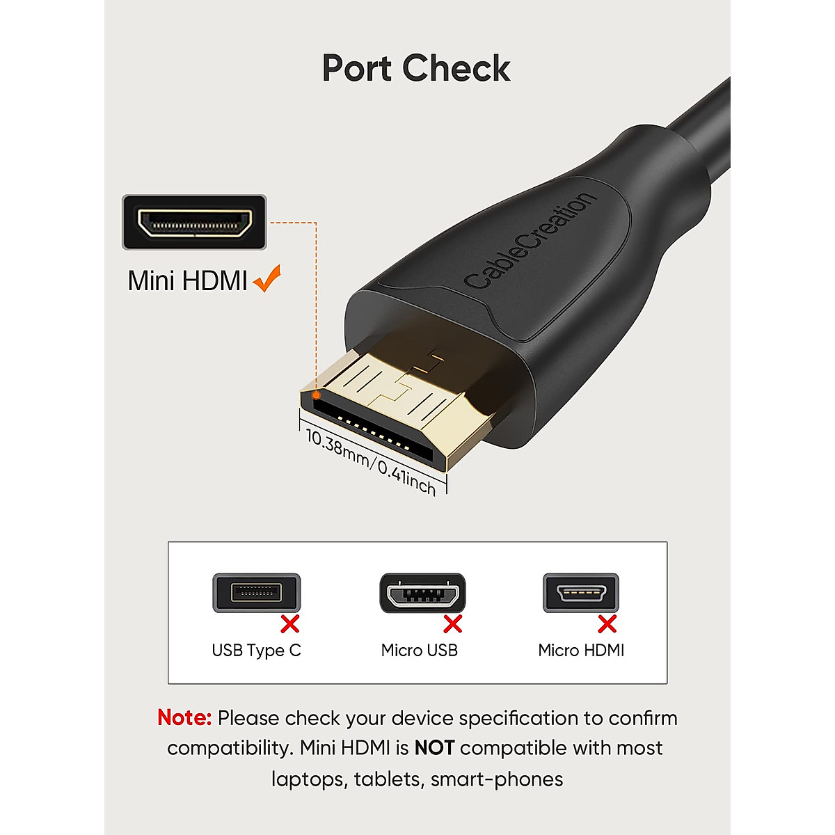 CableCreation Mini HDMI to HDMI Cable 6FT, 4K High-Speed HDMI to Mini HDMI Adapter, Mini HDMI to Standard HDMI for Graphics Card, HDTV, Camera, HDR-XR50, Z6, EOS RP/EOS R/EOS 7D Mark II/XA40, etc