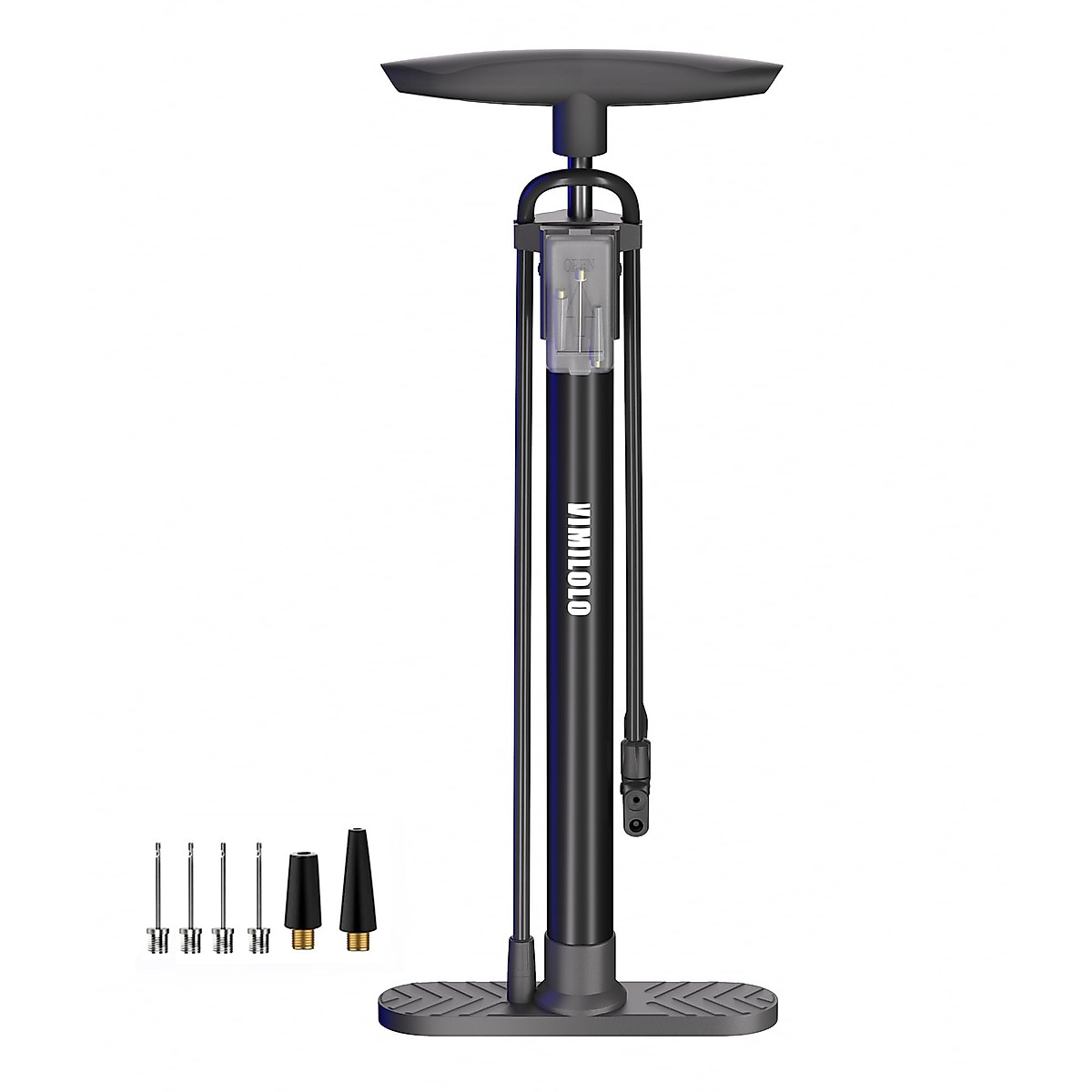 VIMILOLO Bike Floor Pump,Portable Ball Pump Inflator Bicycle Floor Pump with Both Presta and Schrader Bicycle Pump Valves Bike Pumps-160Psi Max