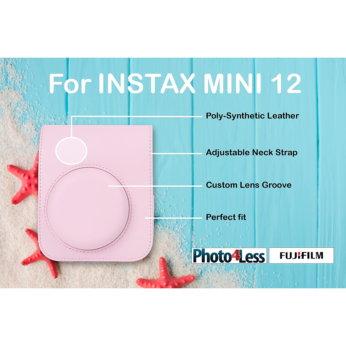 FUJIFILM INSTAX Mini 12 Instant Film Camera (Blossom Pink) Bundle with Fuji Instax Instant Film Single Pack, 10 Prints | Protective Case Pink | Photo Album Pink | Travel Stickers (6 Items)
