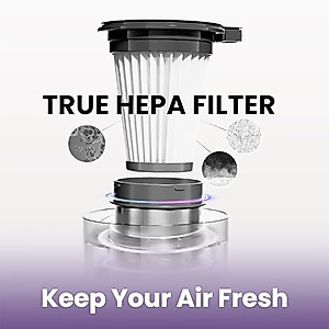 Cordless Vacuum Cleaner for Home | 400W Powerful Stick Vacuum | Long Runtime Detachable Battery | LED Display | Deep Clean for Hard Floor Carpet (White-Purple)