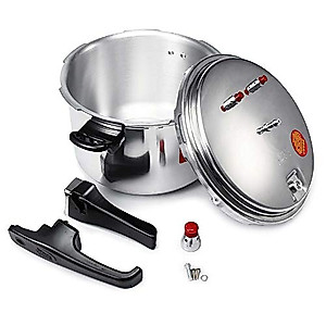 LUNM 3/4/5L Aluminium Alloy Kitchen Pressure Cooker Gas Stove Cooking Energy-Saving Safety Protection Cooker for Outdoor Camping Cookware(18cm)