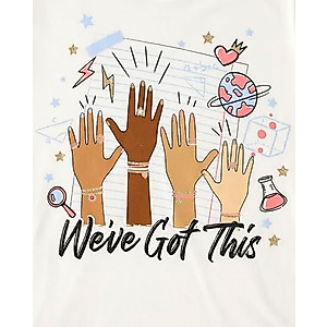 The Children's Place,School Graphic T-Shirts,Fresh Peonies|White,Large (10/12)