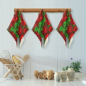 senya 6 Pack Dish Cloths Dish Towels Red Apple Reusable Kitchen Hand Towels