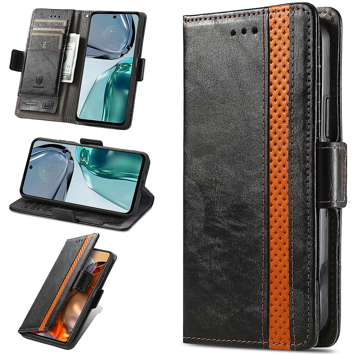 Compatible with Oppo Reno2 Cover,Compatible with Oppo Reno 2 PU Leather Card Slot Magnetic Closure Flip Stand Wallet Protective Case HEI