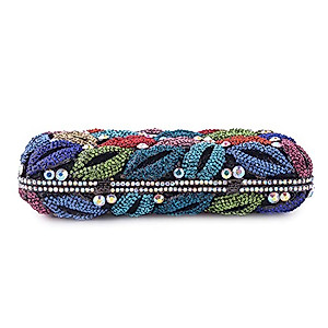 DJBM Women Lips Shaped Rhinestone Clutch Metal Crystal Evening Bags for Women Clutch Purse for Evening Party Cocktail, Multicolored Clutch