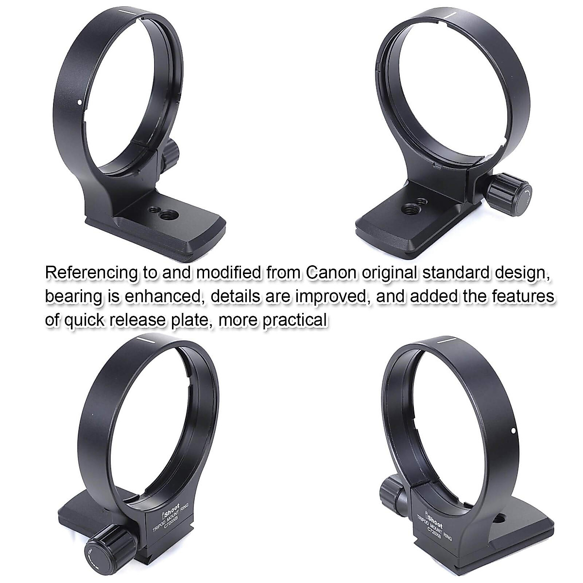 iShoot 78mm Tripod Mount Ring B(W) Lens Collar Support for Canon EF 70-200mm f/2.8L USM/is USM/is II USM/III USM, EF 100-400mm f/4.5-5.6L is USM, EF 35-350mm f/3.5-5.6L USM, EF 300mm f/4L is USM