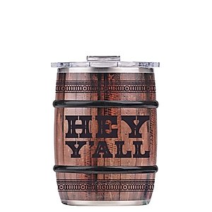 ORCA Double Barrel 24oz | Temperature Insulated, Stainless Steel Tumbler with a Classy Wood Grain Print, for Whiskey, Beer, Coffee or Whatever You're Having — Hey Y'all