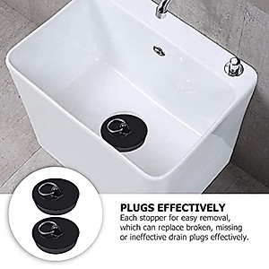 ORFOFE 2 Pcs Plug Stopper Drain Stopper Premium Sink Stopper Bathtub Water Stopper Shower Drain Bathtub Drain Cover Tub Stopper Sink Hair Stopper Suction Sink Stopper Black Pvc