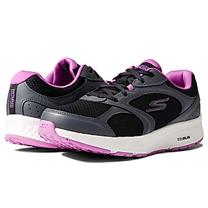 Skechers Women's GO Run CONSISTENT-ANAHITA Sneaker, Black/Purple, 7.5