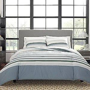Nautica - King Size Comforter Set, Cotton Reversible Bedding with Matching Shams, Home Decor for All Seasons (Lansier Grey, King)