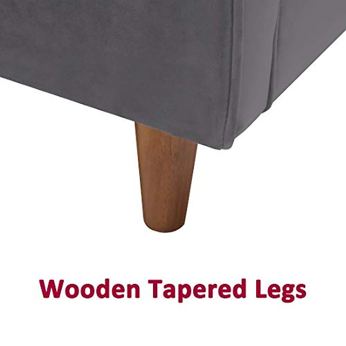 HABITRIO Loveseat, Modern Velvet Upholstered Sofa Bed w/Square Armrest, Tapered Legs, 2 Individual Backs w/ 3 Adjustable Position, 78” Sofa Couch, Easy Assembly for Living Room, Bedroom (Grey)