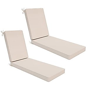 AAAAAcessories Outdoor Chaise Lounge Cushions for Patio Furniture Lounge Chairs Set of 2, Water Resistant Fabric, 72 x 21 x 3 Inch, Light Beige