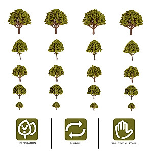 Angoily 20pcs Model Scenery Landscape Trees Model Trees Yellow Scenery Layout Landscape Trees Model Scenery Tree