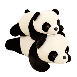 WjcnPac-Man 19.7''Panda Stuffed Plush Toy,Cute Panda Plush Pillow,Plush Pillow Toy Gifts for Kids Bedding Sleeping Boys Girls Birthday Easter Christmas Bedtime Gift