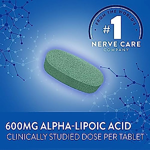 Nervive Nerve Relief, with Alpha Lipoic Acid, to help Reduce Nerve Aches, Weakness, & Discomfort in Fingers, Hands, Toes, & Feet*†, ALA, Vitamins B12, B6, & B1, Turmeric, Ginger, 30 Daily Tablets