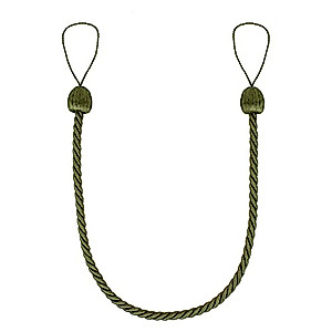 MALANOV Curtain Ropes Tiebacks Tie-Backs, Curtain Handmade Holdbacks, Polyester Curtain Tieback (Green-2Pc)