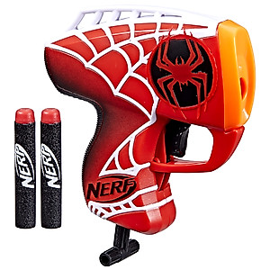 Nerf Spider-Man: Across The Spider-Verse, Miles Morales MicroShots Dart Blaster, Movie Inspired Design, 2 Elite Darts