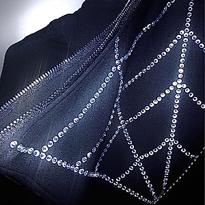 NaranjaBurbuja Y2K Rhinestone Full Zip Up Hoodie Women Man Goth Graphic Oversized Punk Jackets Grunge Sweatshirt Coat Halloween Clothes Harajuku Streetwear (E-Black Cross, M)