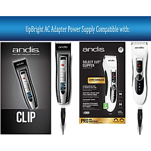 UpBright AC/DC Adapter Compatible with Andis 24440 Select Cut 5-Speed Adjustable Blade Clipper Cordless Lithium-Ion Battery Rechargeable Li-Ion Clip CLC-3 CLC-2 CLT-2 24445 24610 Power Supply Charger