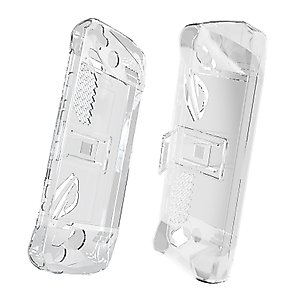 JDDWIN Full Case for ASUS Rog Ally 2023, Protective Handheld Case Skin with Detachable Front Shell Cover and Kickstand for Rog Ally,Shockproof/Non-Slip/Anti-Collision (Clear)
