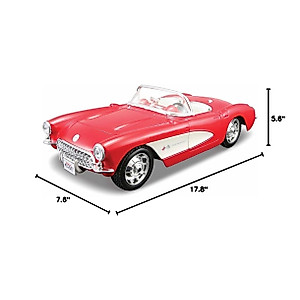 Maisto Assembly Line 1957 Chevrolet Corvette 1/24 Scale Diecast Model Car Kit Red