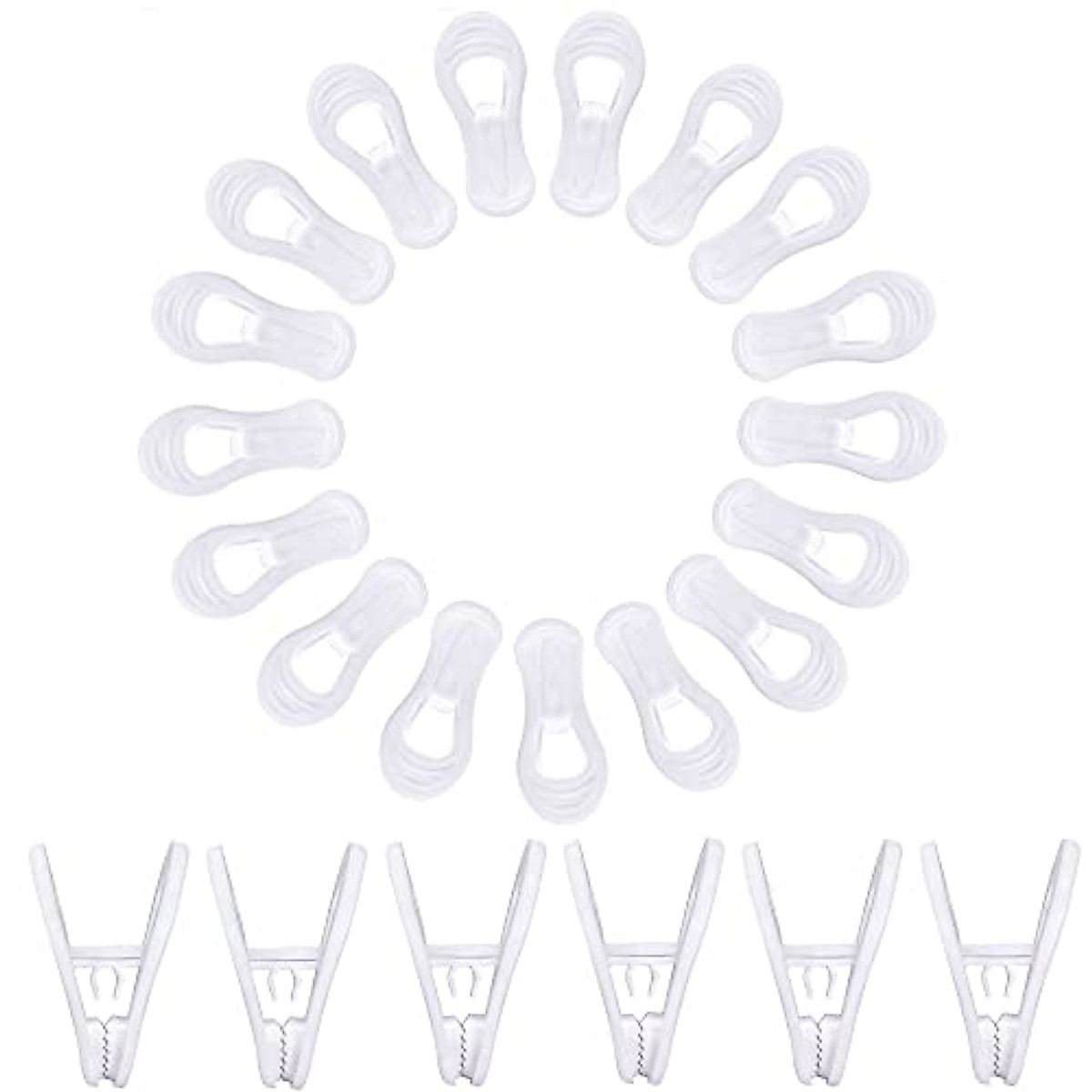 TOFIIGREM White Hanger Clips for Plastic Hangers (20 Pack), Strong Plastic Hangers Clips for Plastic Clothes Hangers, Multi-Purpose Chip Clip Clothes Clips for Baby Kids Hangers Skirt Pants Hangers