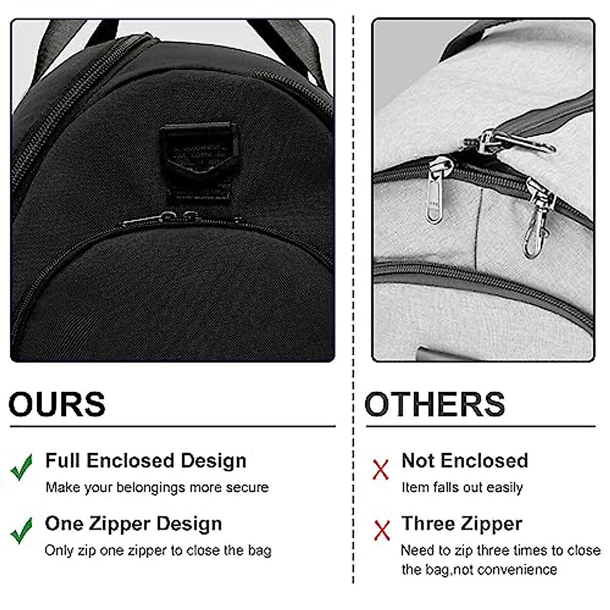 Convertible Garment Duffel Bag with Shoe Compartment,ZALUPRI Carry on Garment Bag for Men Women 2 in 1 Hanging Suitcase Suit Weekend Travel Bag, Black