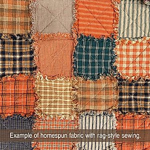 Honey Mustard Homespun Cotton Plaid Fabric by JCS - Sold by The Yard