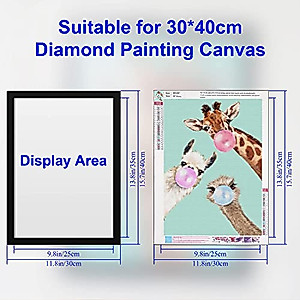 AOSGEDY 6 PACK Diamond Painting Picture Frames for 30x40cm, Diamond Art Canvas Frames 12" x 16", Self Adhesive Diamond Magnetic Art Frame, Frames for Wall Window Door Black, Inside Size 10" x 14"