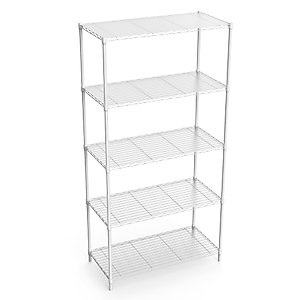 5 Tier NSF Metal Shelf Wire Shelving Unit, 1750lbs Capacity Heavy Duty Adjustable Storage Rack with Shelf Liners for Closet Kitchen Garage Basement Commercial Shelving, 72" H x 36" L x 16" D - White