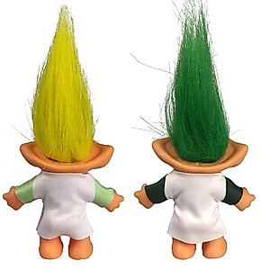 2packs Vintage Troll Dolls Set,Lucky Doll Chromatic Adorable for Collections, School Project, Arts and Crafts, Party Favors (Style5-Lucky+Best Friend)