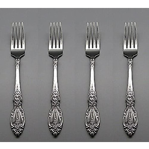 Oneida Wordsworth Set of 4 Dinner Forks, Silver