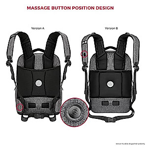 Swissdigital Design Zion Men's College Business Travel Massaging Backpack RFID Protection Pre-Wired USB Charging Fits Laptops up to 15.6", Grey