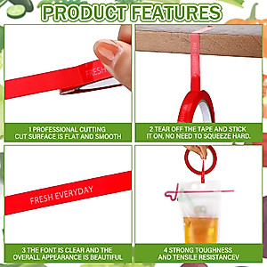 12 Packs Bag Tape Sealer, 3/8 Inch Poly Bag Sealer Tape, Plastic Tape Bag Sealer for Bags Package Vegetables Meat Cake Icing Packaging and Sealing (Red, 66yd)