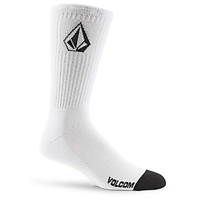 Volcom Men's Full Stone Sock 3-Pack, WHITE, 3 PACK