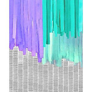 Crepe Paper Streamers 656ft 8 Rolls, Pack of Blue, Purple and Silver Party Streamers for Birthday Wedding Baby Bridal Shower Decorations Christmas Craft Supplies (1.8 Inch x 82 Ft/Roll)