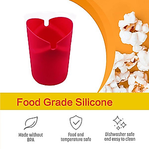 Fglmctsh The Original Microwave Popcorn Popper, Silicone Popcorn Maker Collapsible Bowl BPA -Free, Hot Air Popcorn Maker, No Oil Required (Red, 1)