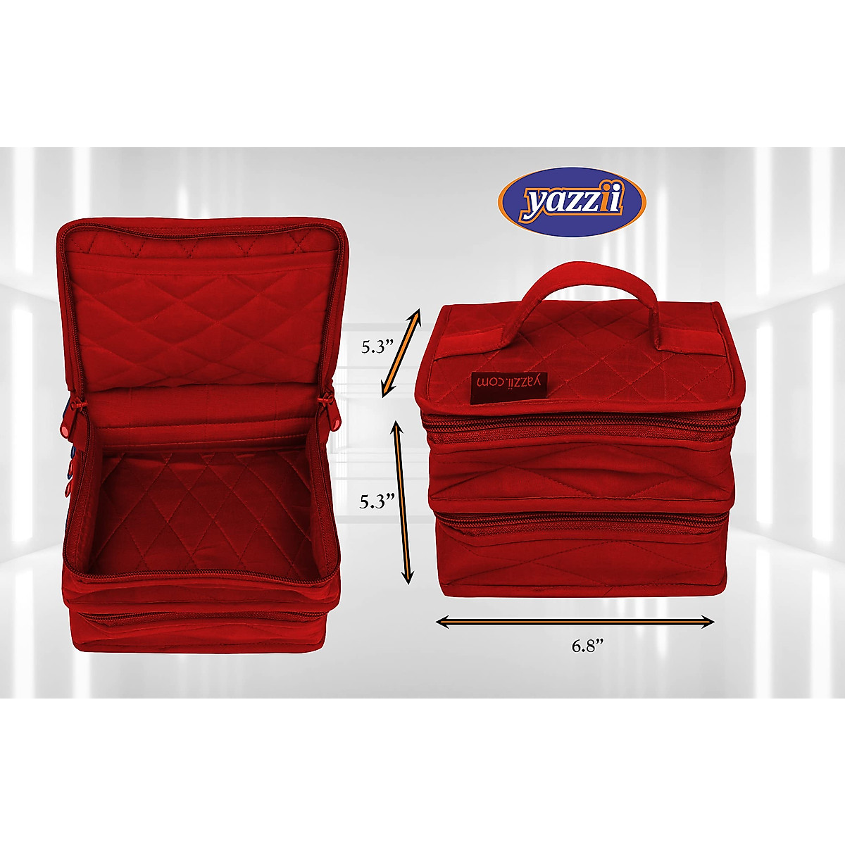 Yazzii Double Petite Craft Organizer Bag - Portable Storage Bag Organizer - Multipurpose Storage Organizer for Crafts, Toiletries, Medication, Cosmetics & Jewelry